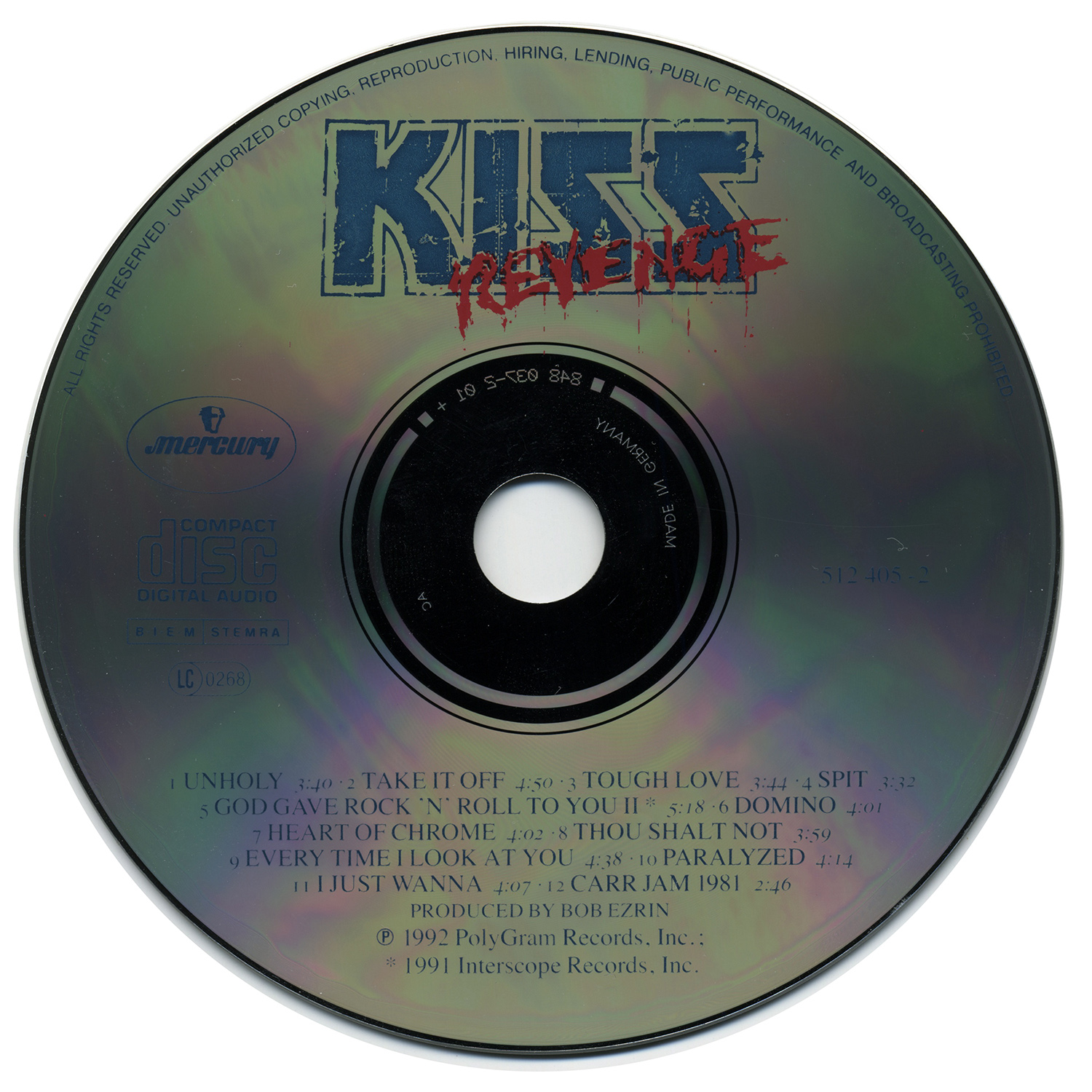 KISS Revenge : CD | CD Covers | Cover Century | Over 1.000.000 Album ...